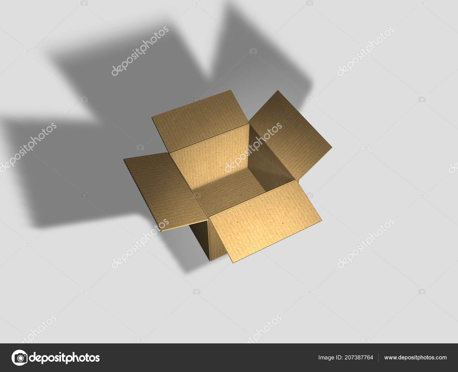 Open Carton Box Neutral Background Rendering — Stock Photo © Robynt66 ...