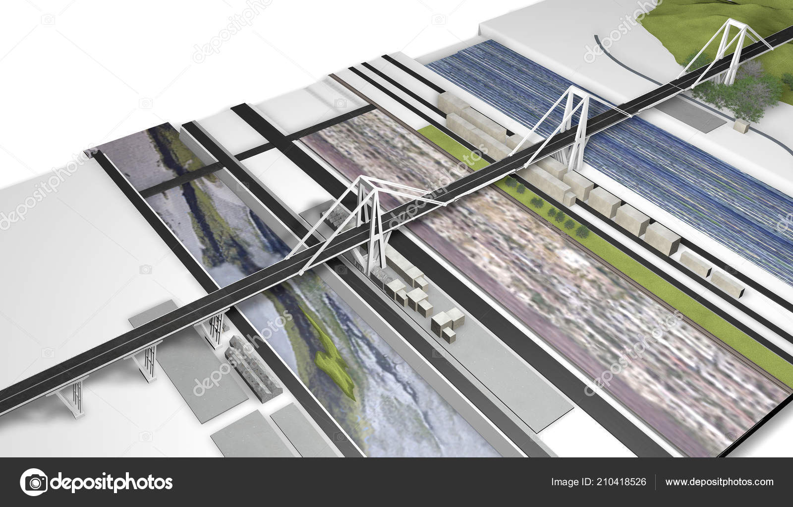 Model Morandi Bridge Genoa Italy Rendering Illustration — Stock Photo ...