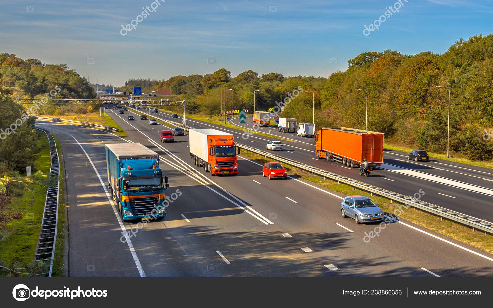 Evening Motor Traffic A12 Motorway Seen One Bussiest Highways ...