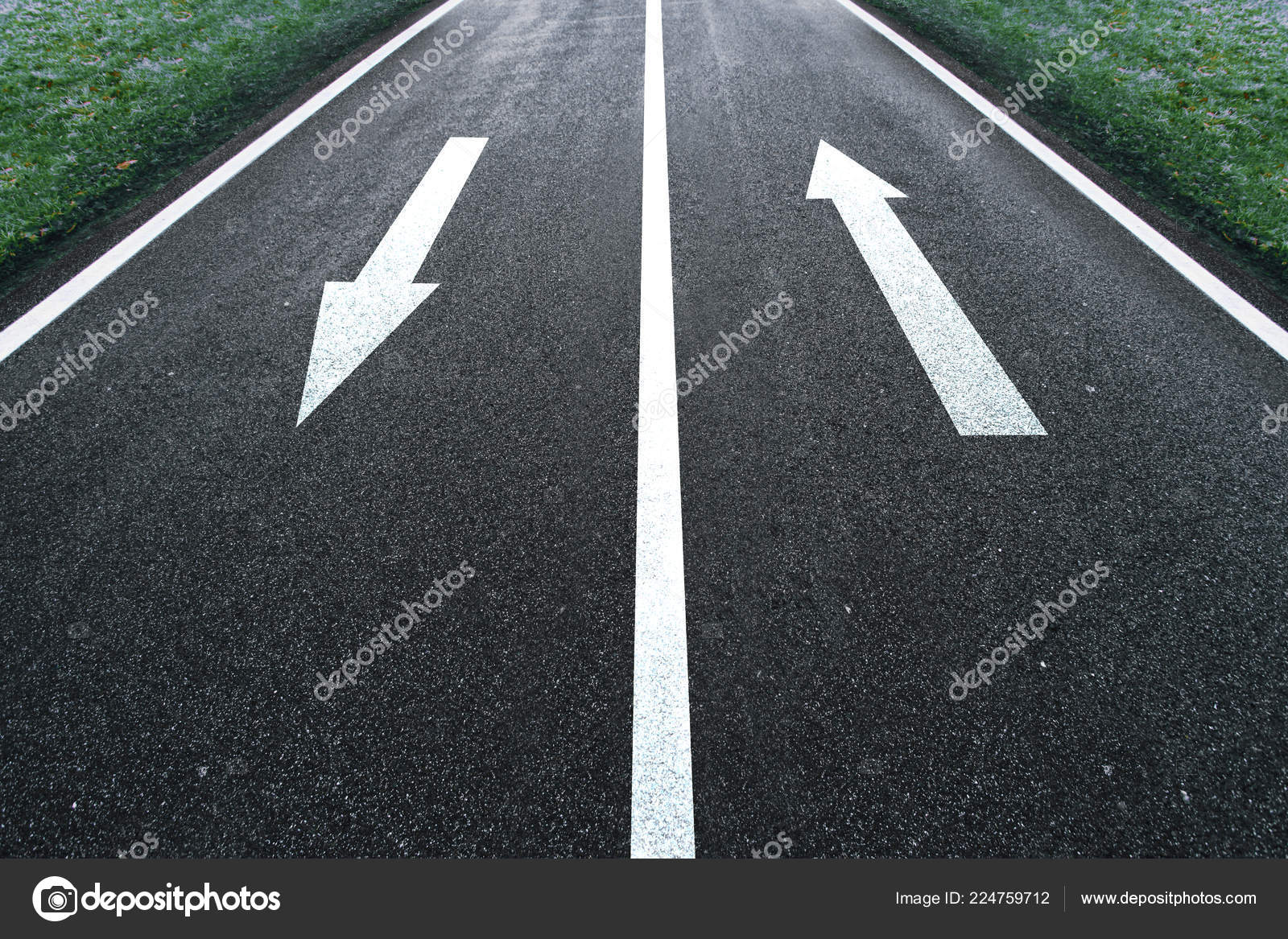 One Way Road Arrow Direction Sign Asphalt Ground Stock Photo by ... One Way Road Arrow Direction Sign Asphalt Ground Stock Photo by ...