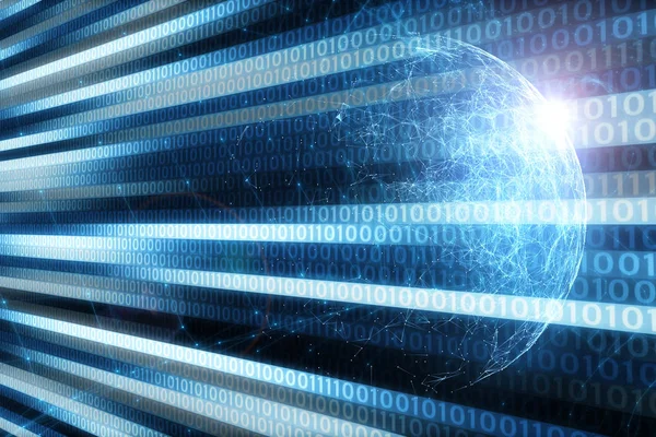 Futuristic Computer Network Net Binary Numbers Illustration Background Stock Photo by ...