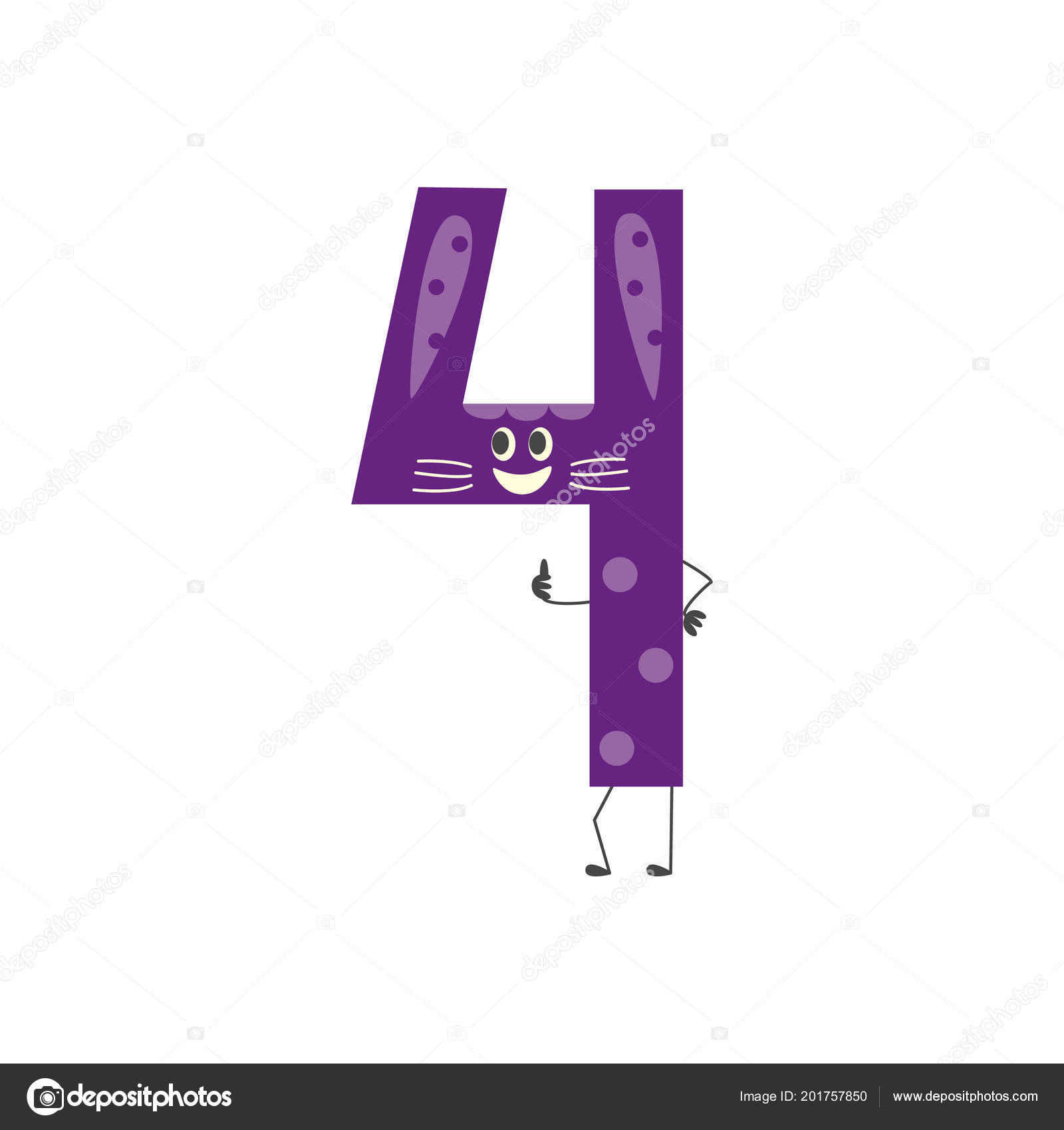 Number ten cute cartoon character isolated on white background - vector ...