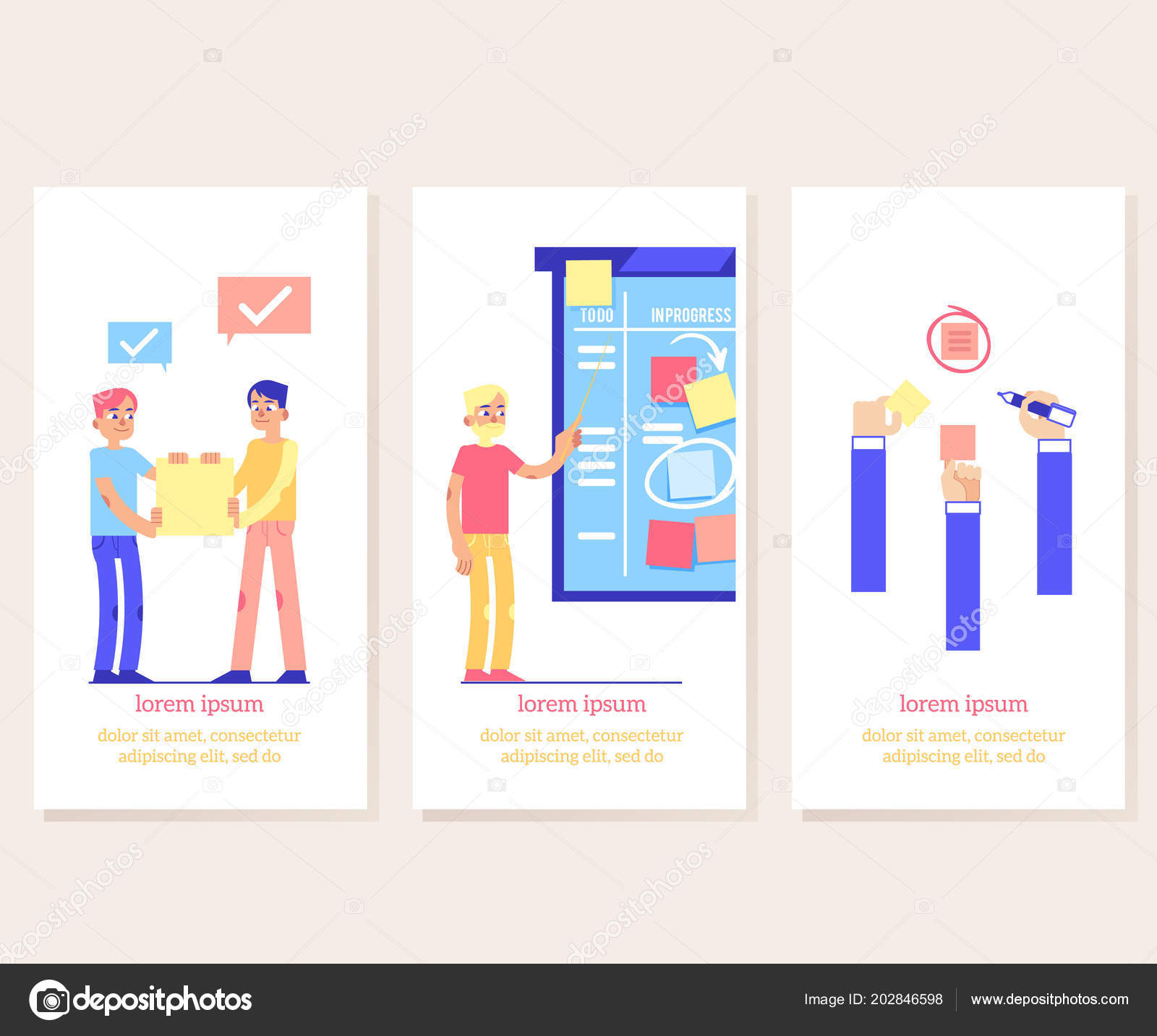 Scrum board proccess - agile methodology to manage business project on ...