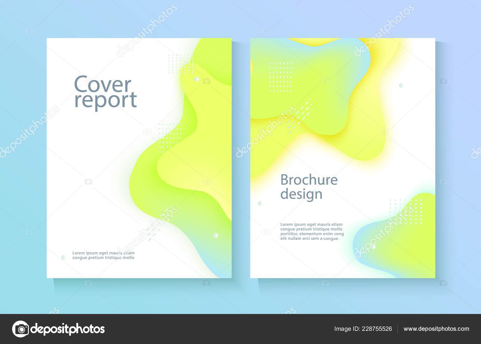 Report cover template with gradient liquid drop shapes. Stock Vector ...