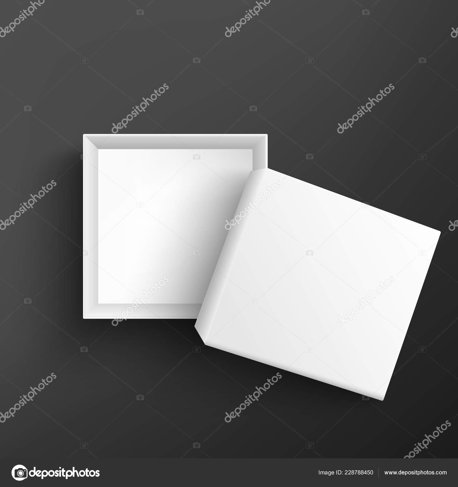 Vector white empty present box open on black Stock Vector by ...