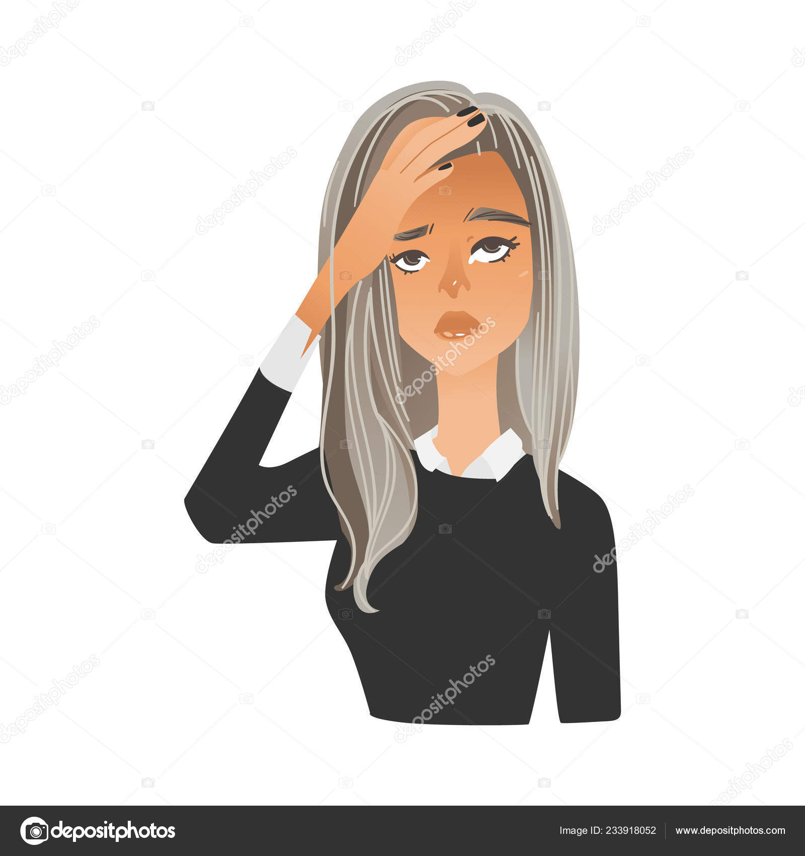 Anxious Woman Clipart