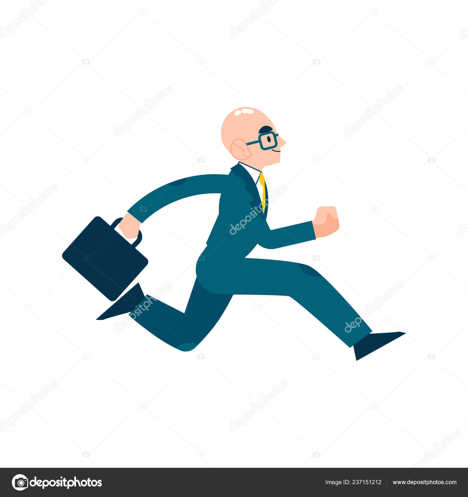 Vector running business man character in suit Stock Vector Image by ...