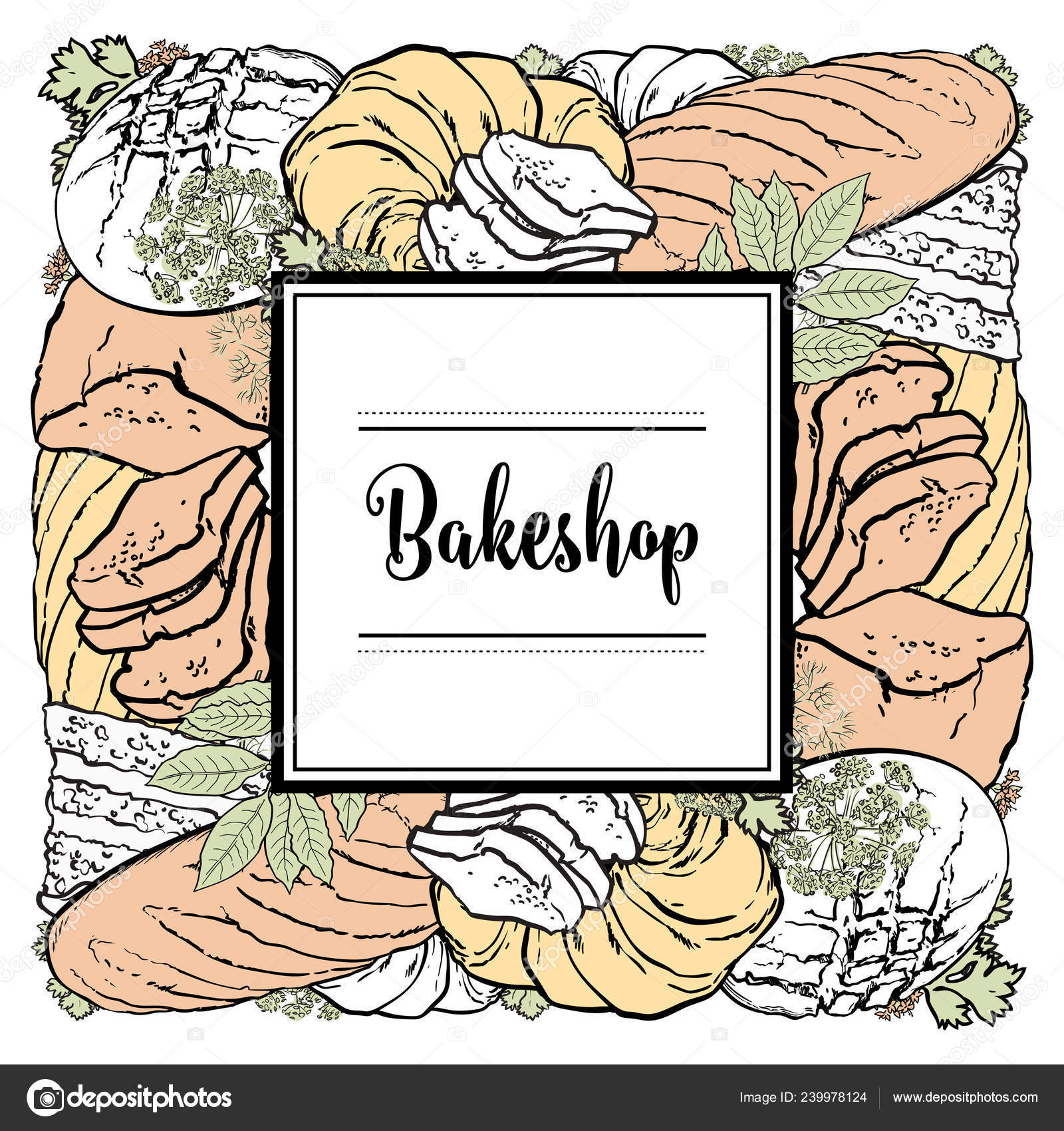 Vector bakeshop brand logo with loafs of bread Stock Illustration by ...