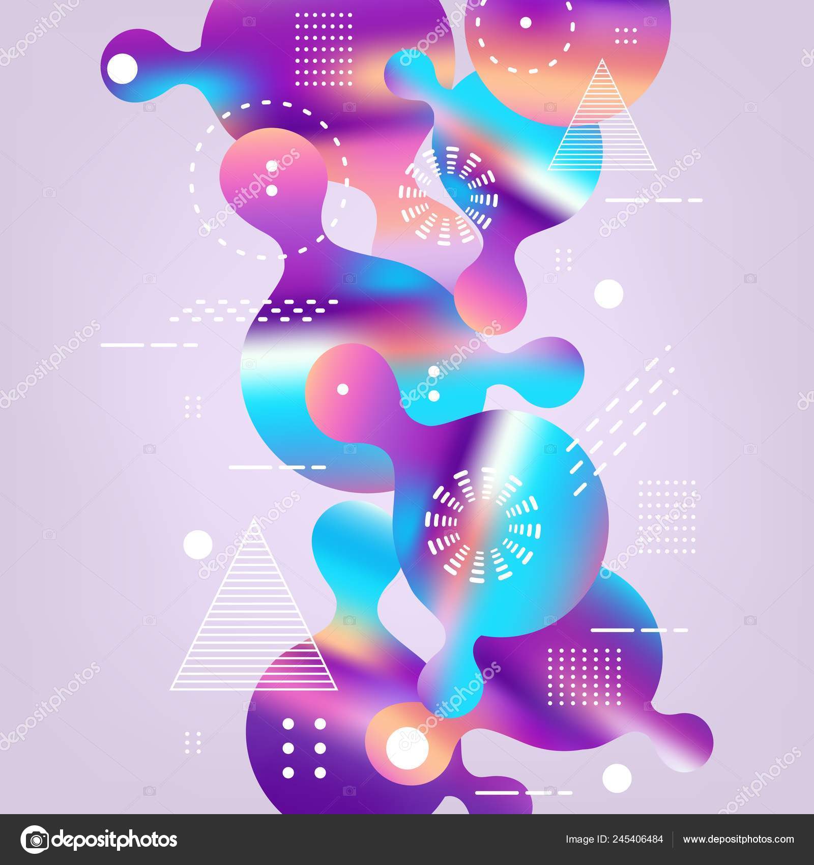 Banner with bright gradient color rounded shapes and textures. Stock ...