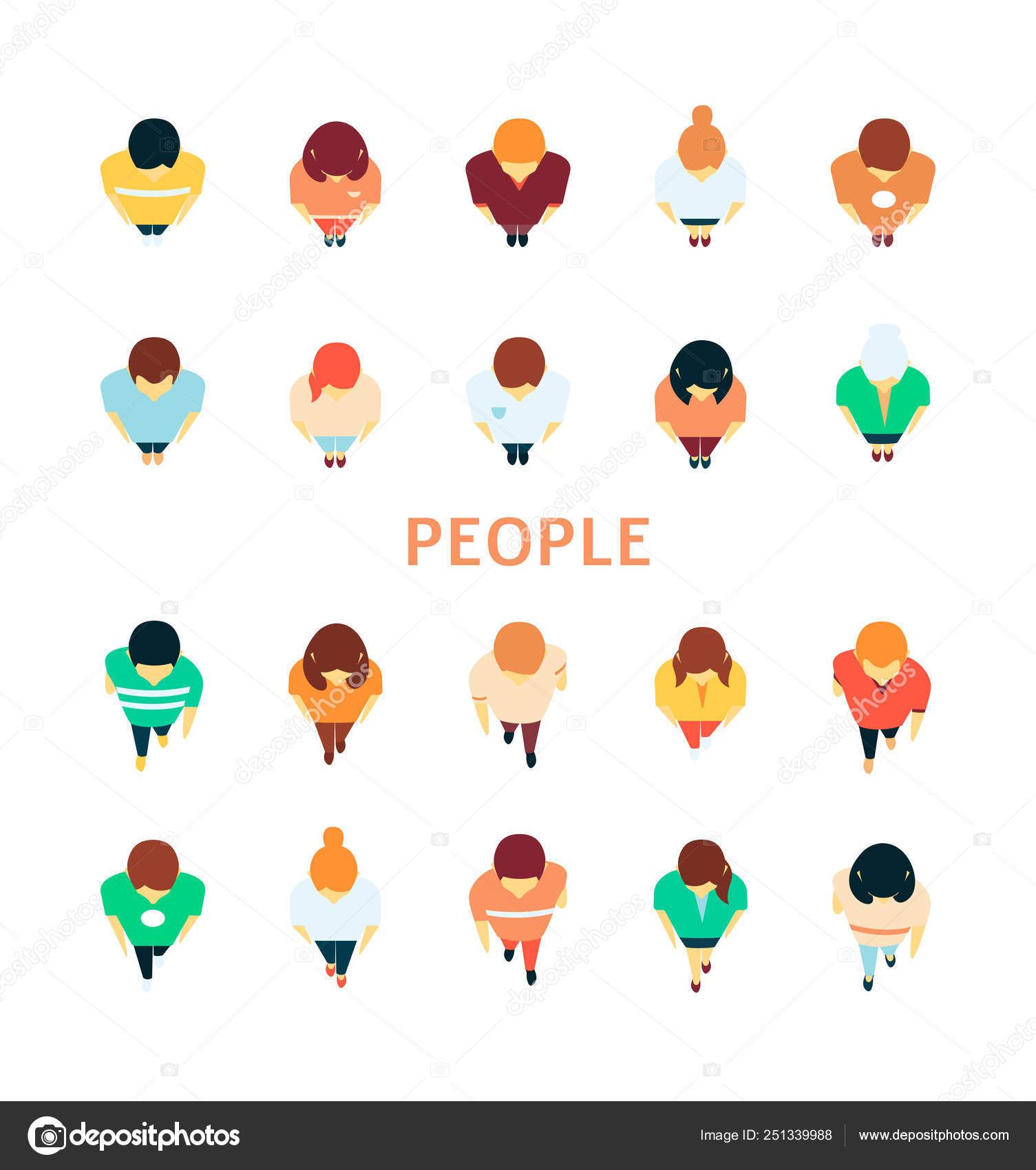 People Aerial View Vector