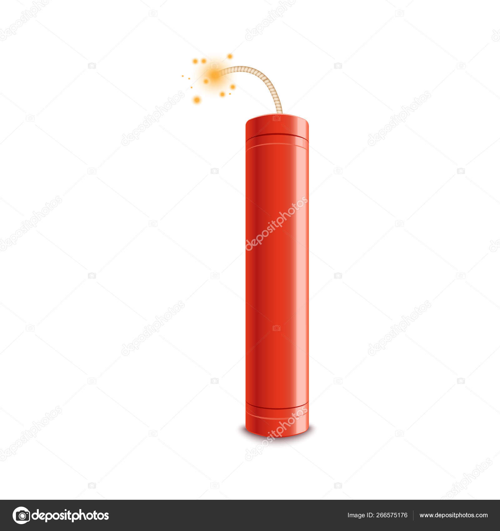 Realistic 3d red fire flash vector illustration isolated on a white ...