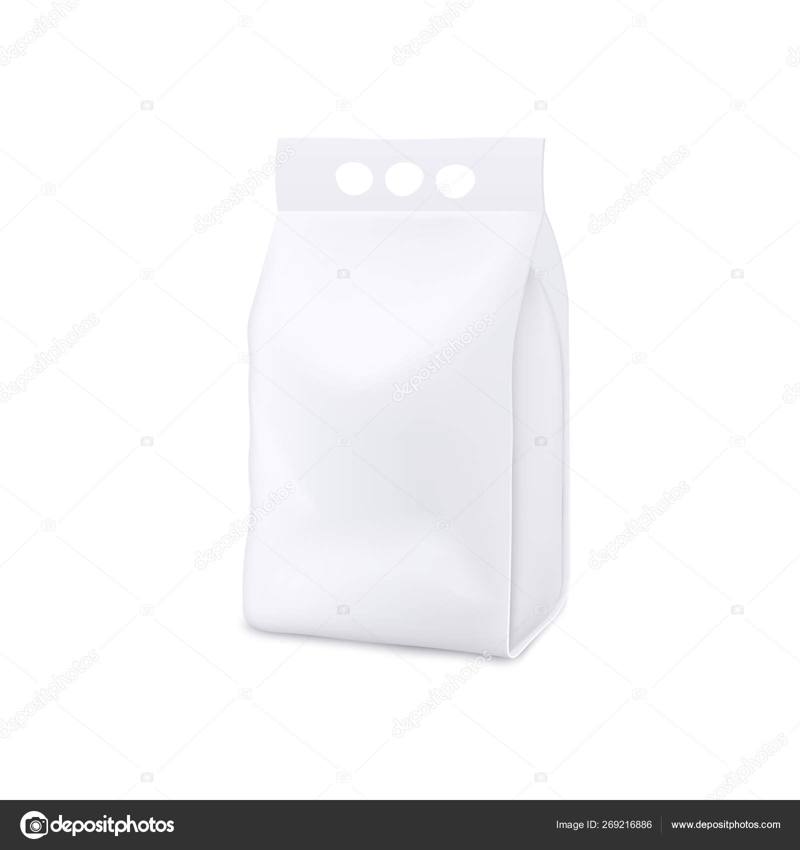 Laundry detergent stand up pouch package realistic mockup isolated on ...