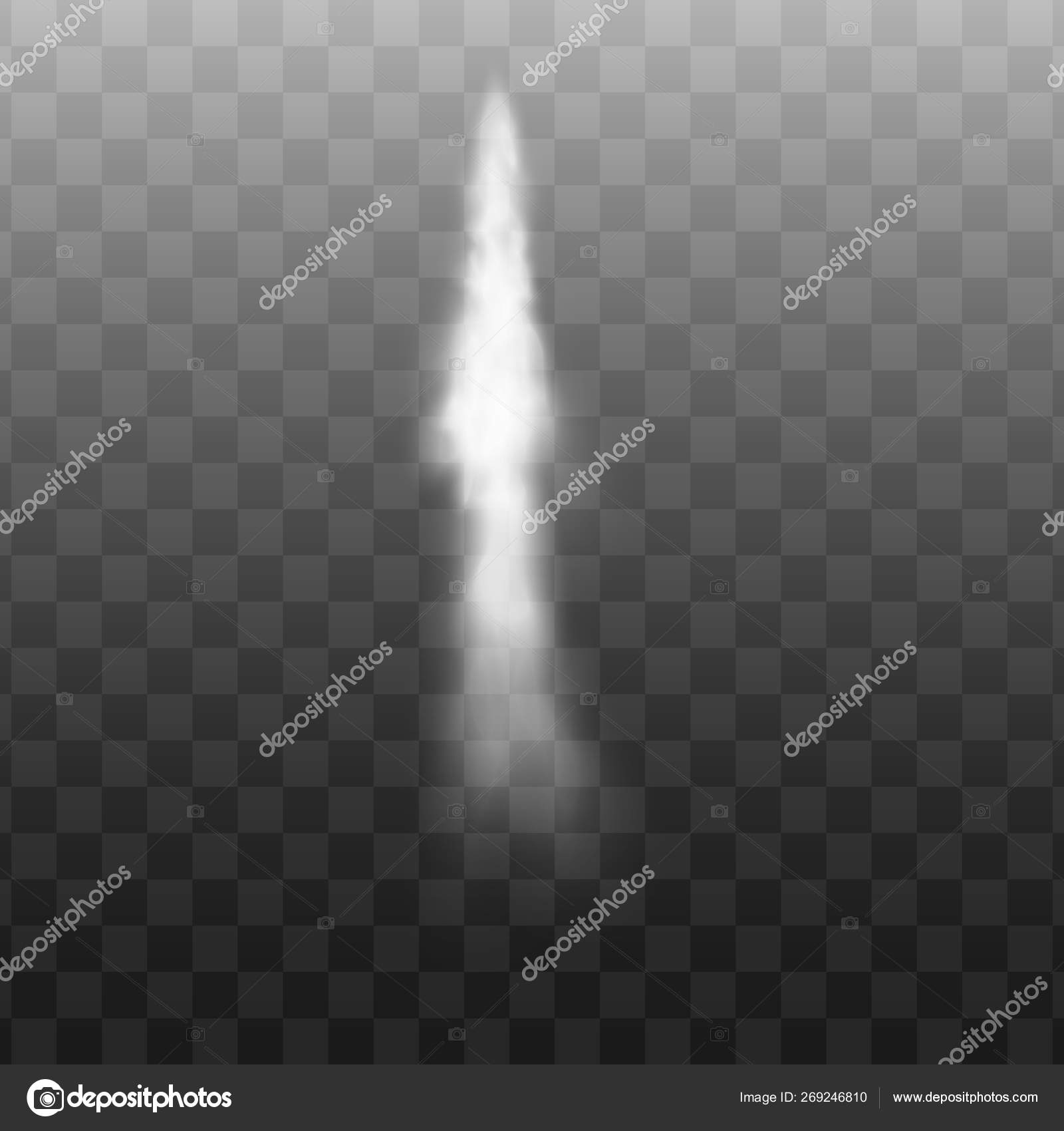 White airplane smoke trail from jet airplane or rocket, fast motion ...