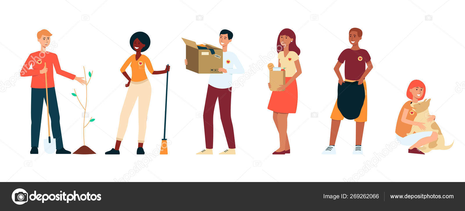 Volunteer people doing charity activities Stock Vector Image by ...