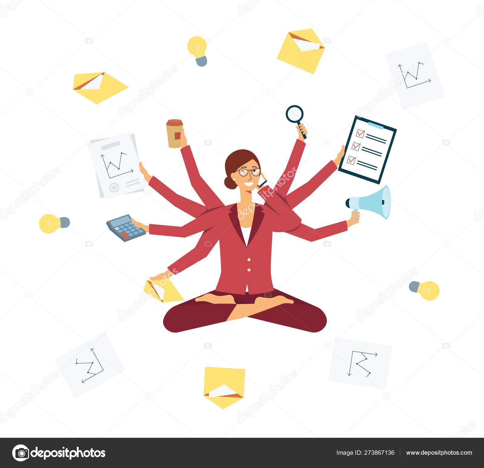 Multitasking Business Woman