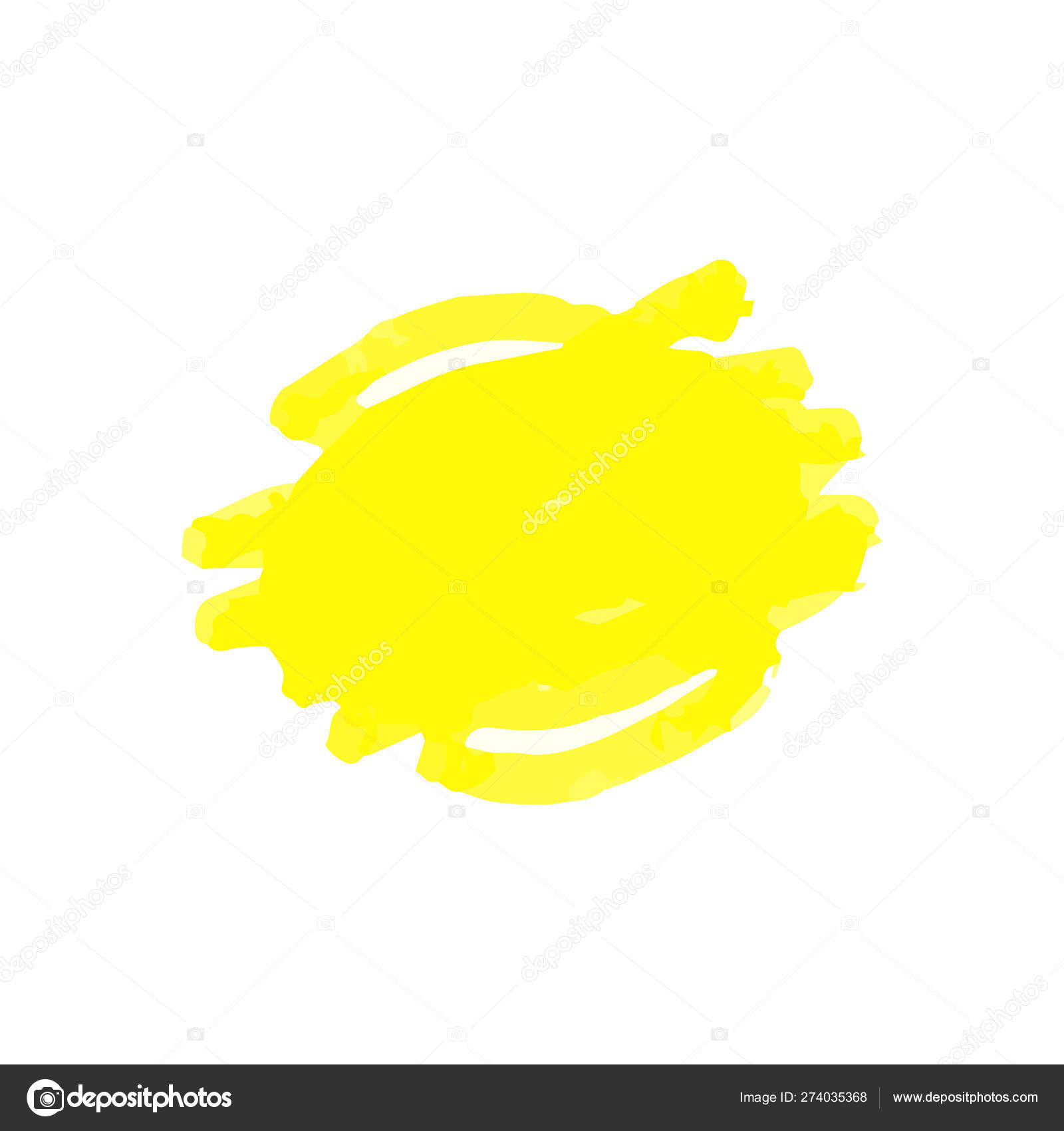 Quick marker drawing of abstract shape in yellow highlighter texture ...