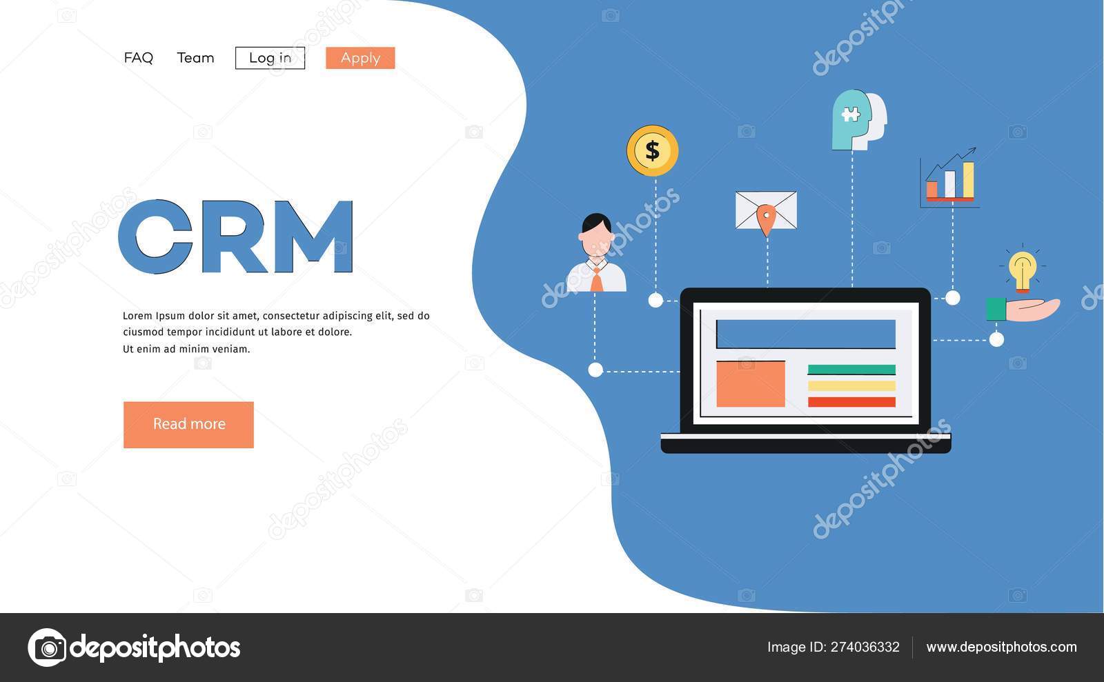 Template and background for banner with crm concept. Stock Vector by ...