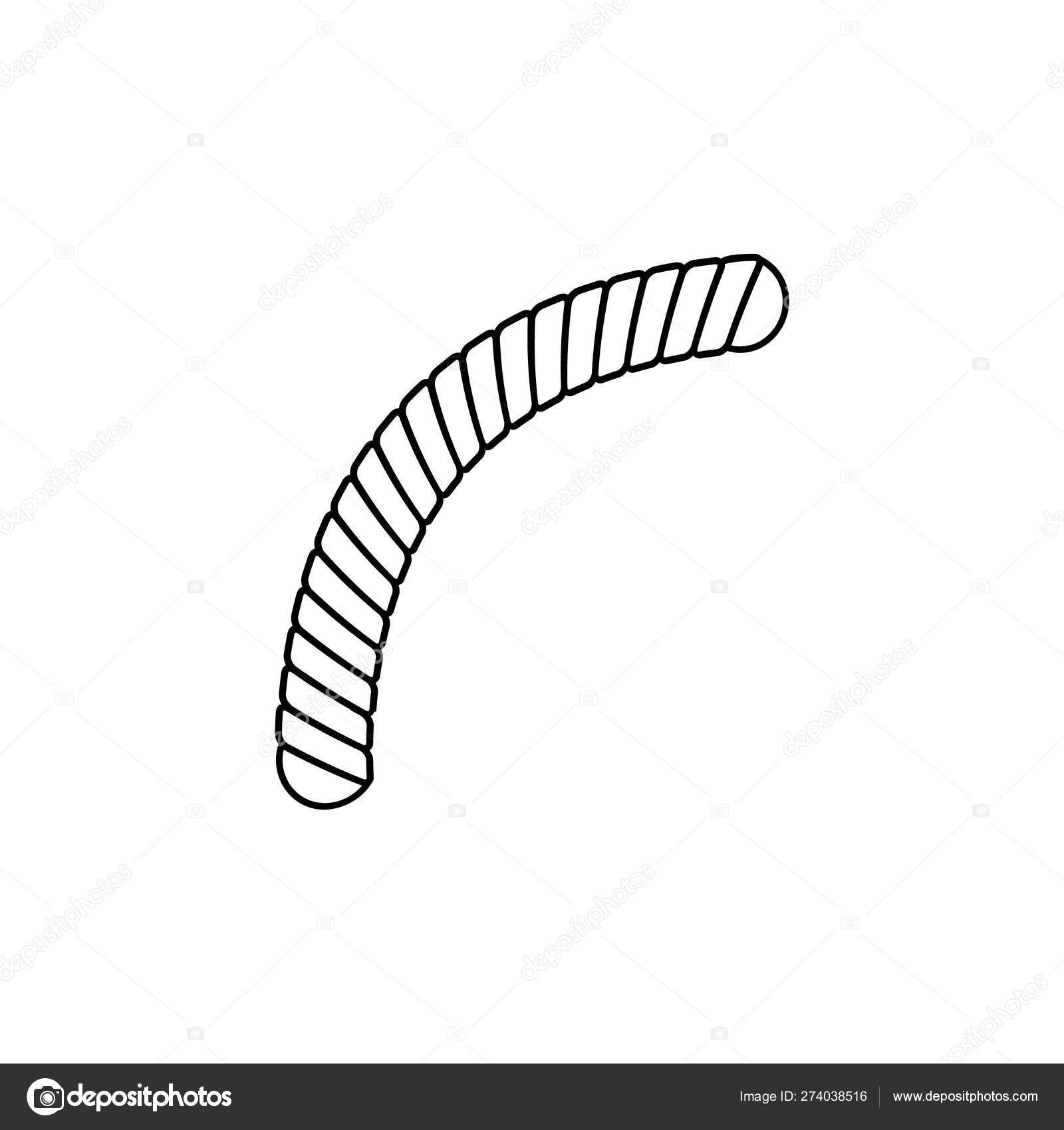 Simple rounded edge part of twisted rope, black and white line ...