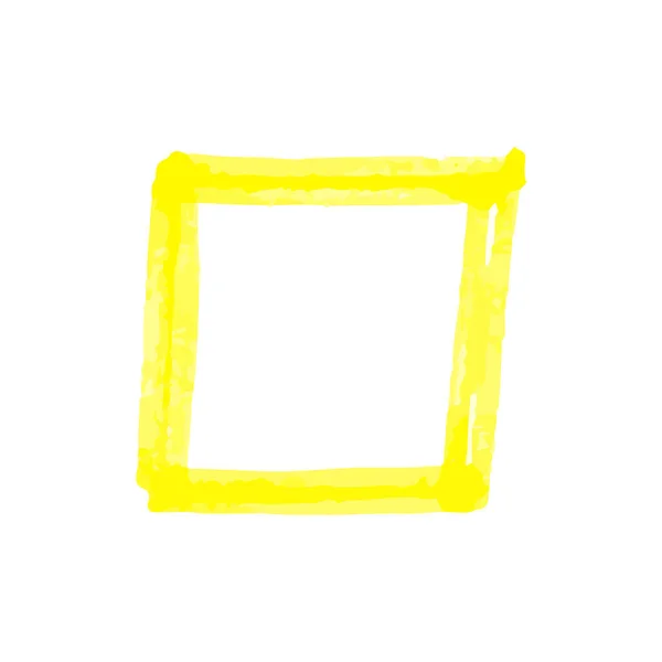 Yellow highlighter scribble in rectangle shape and permanent marker ...