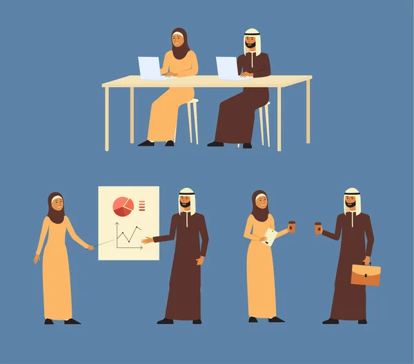 Arab Man Office Worker Vector. Arab, Muslim. Business Set. Facial ...