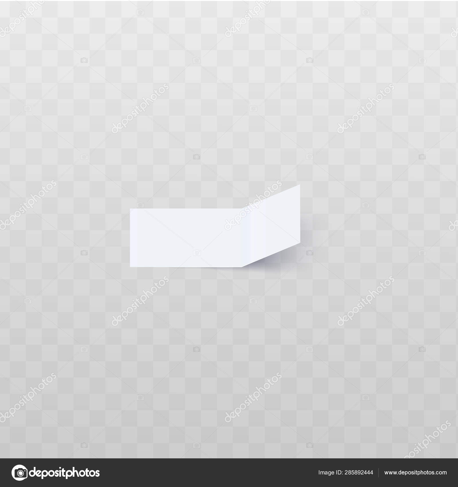 Oblong white rectangular sticker with bent edge realistic style Stock ...