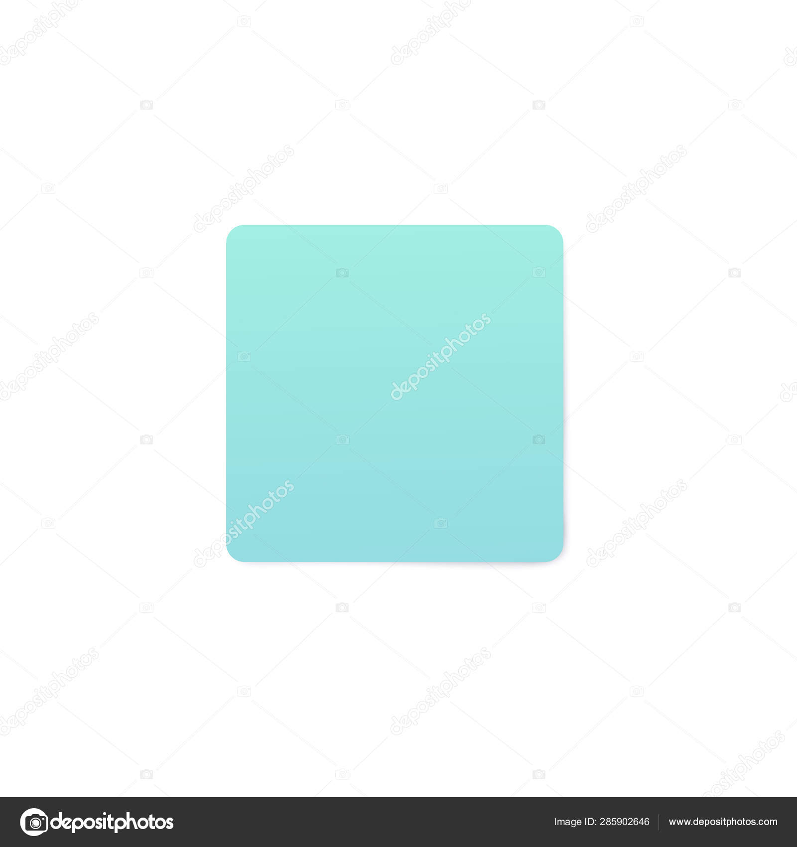 Square blank paper sticker template with bent edge vector illustration ...