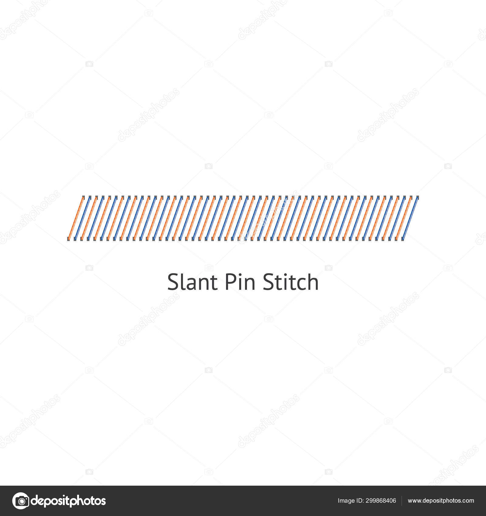 Seamless slant pun stitch brushes of sewing seams vector illustration ...