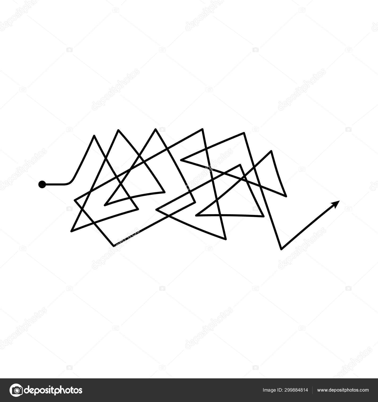 Línea insana el símbolo de proceso confuso doodle vector ilustración ...