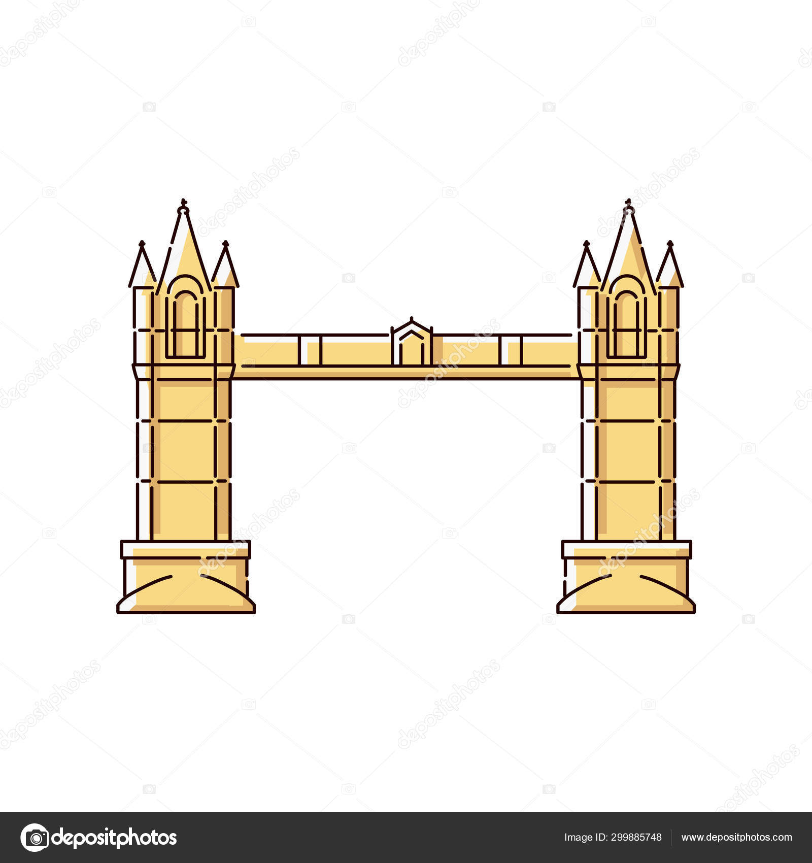 Tower Bridge flat icon - historic architecture landmark of London ...