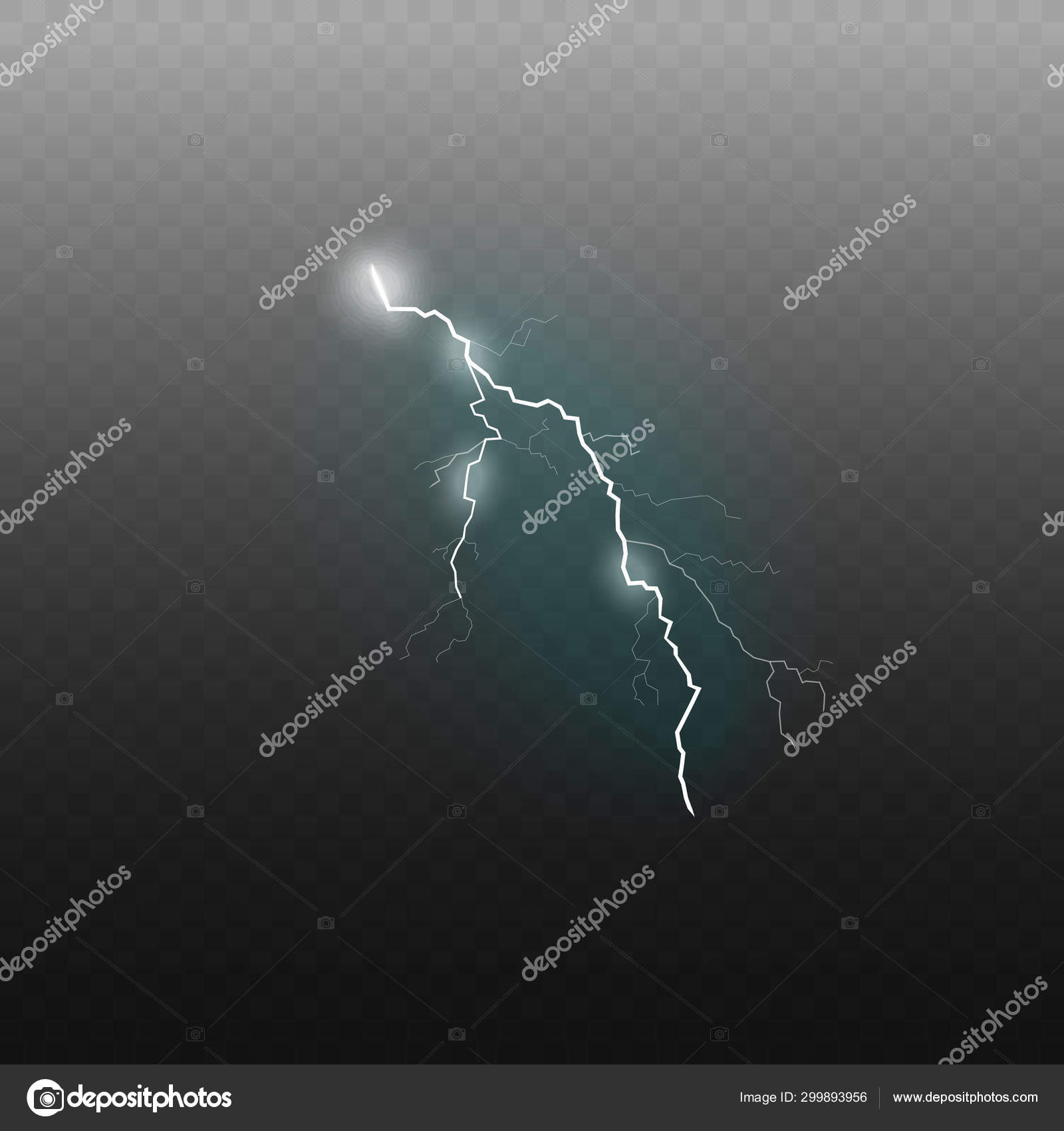 Rayo o rayo 3d ilustración vectorial realista aislado en transparente . Vector de stock ...