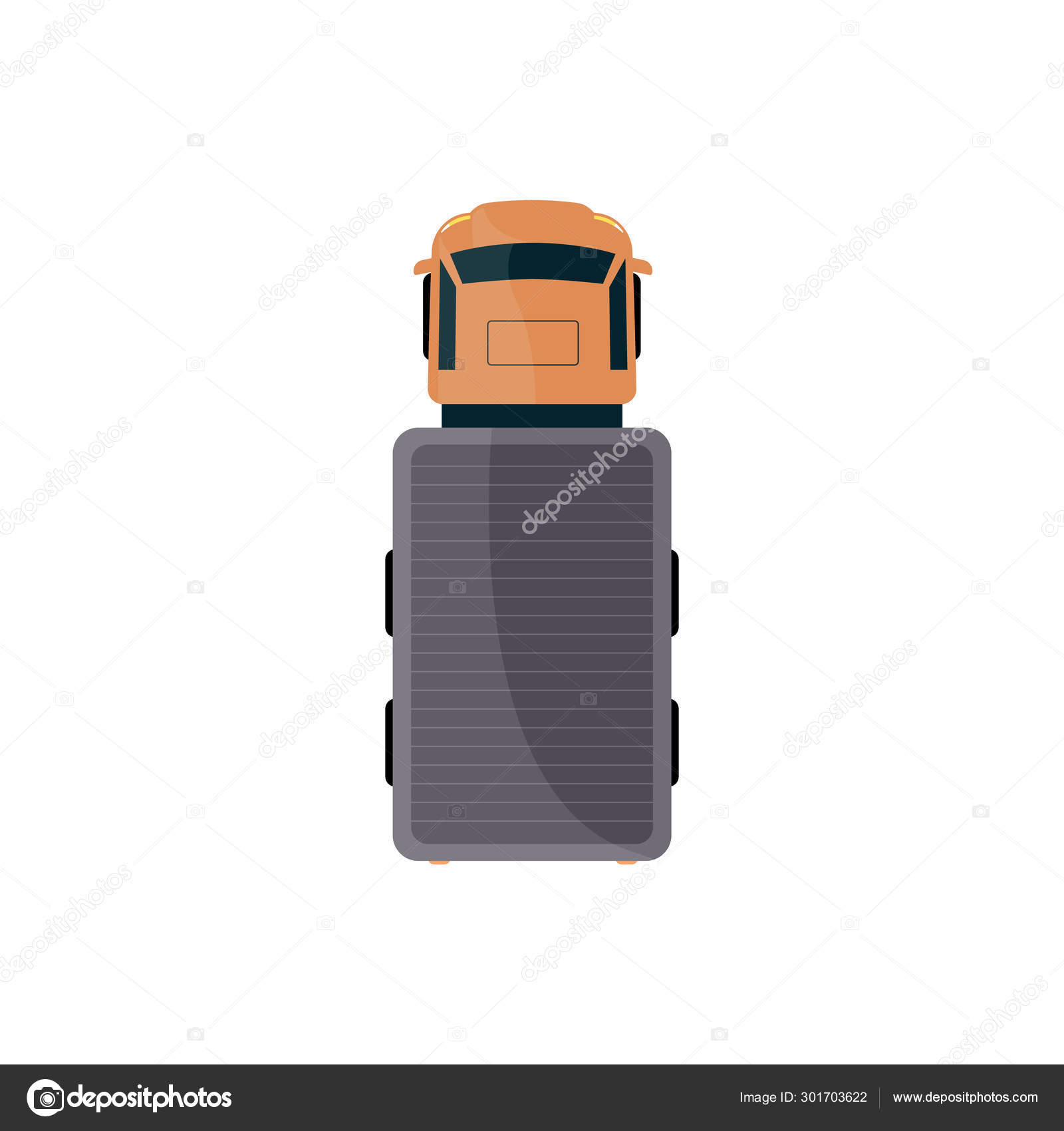 Cargo lorry or truck the vehicle top view flat vector illustration ...