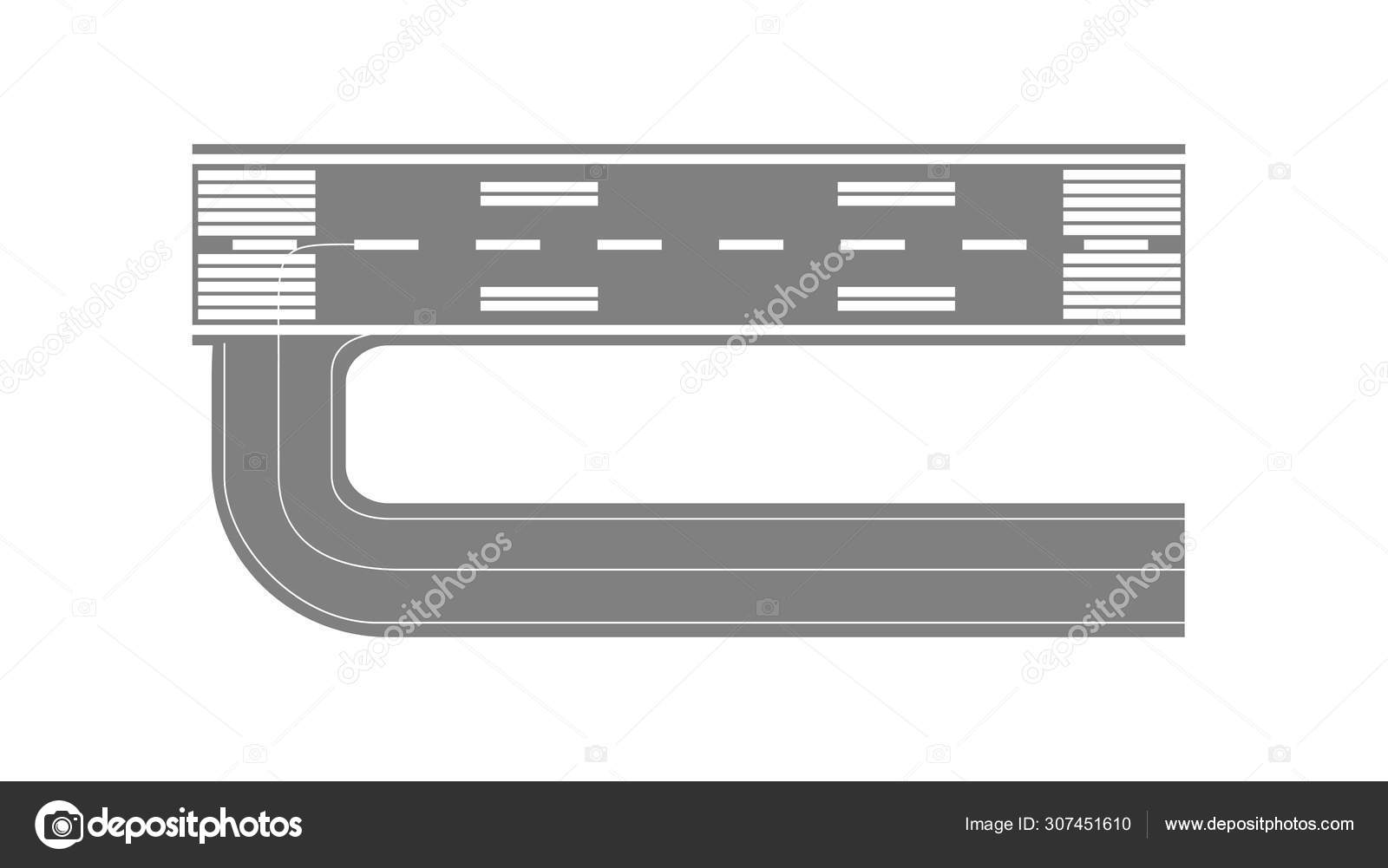 Airport runway for taking off and landing aircrafts. Colorful vector ...