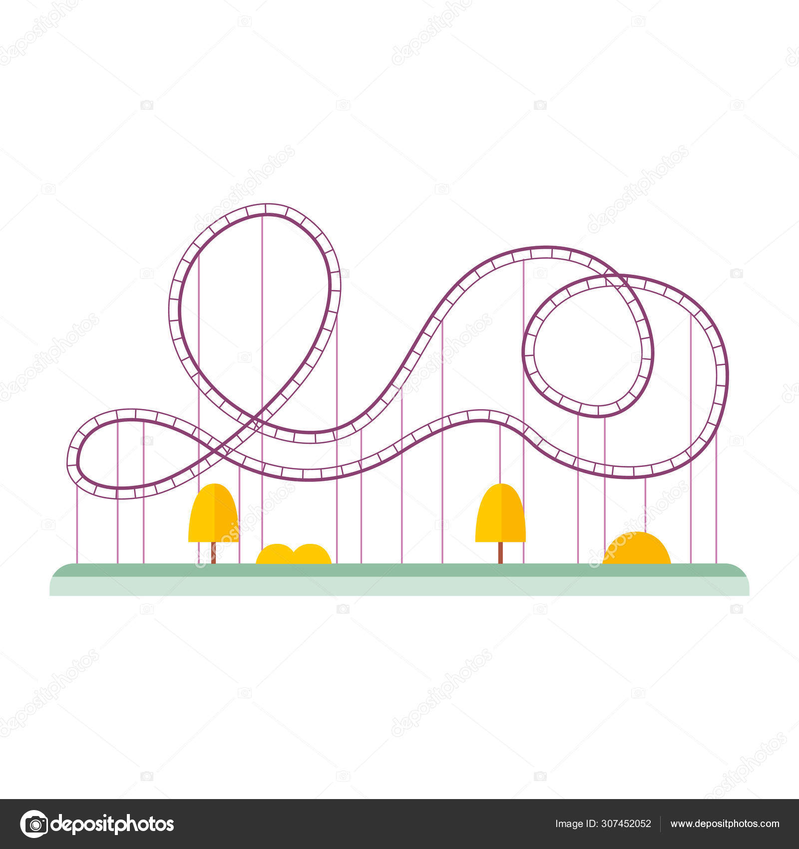 Roller Coaster Loop Clip Art
