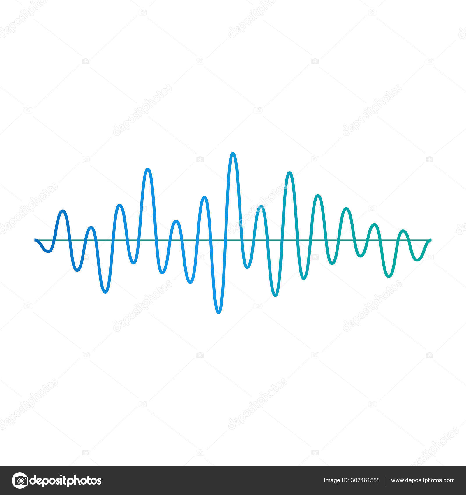 Ola de amplitud musical o elemento de frecuencia ilustración vectorial ...