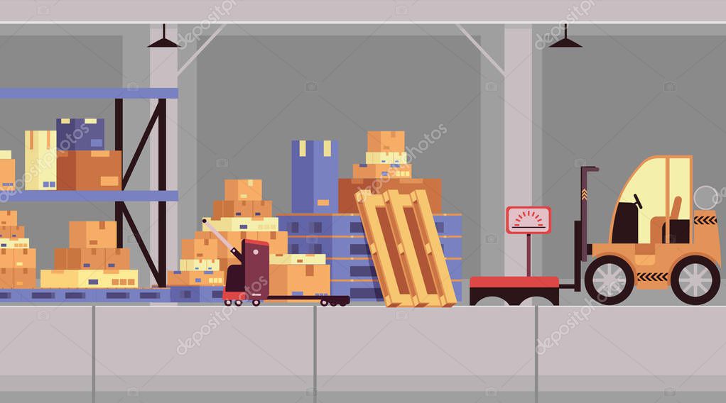 Interior del almacén de dibujos animados sin nadie en él - banner de ...