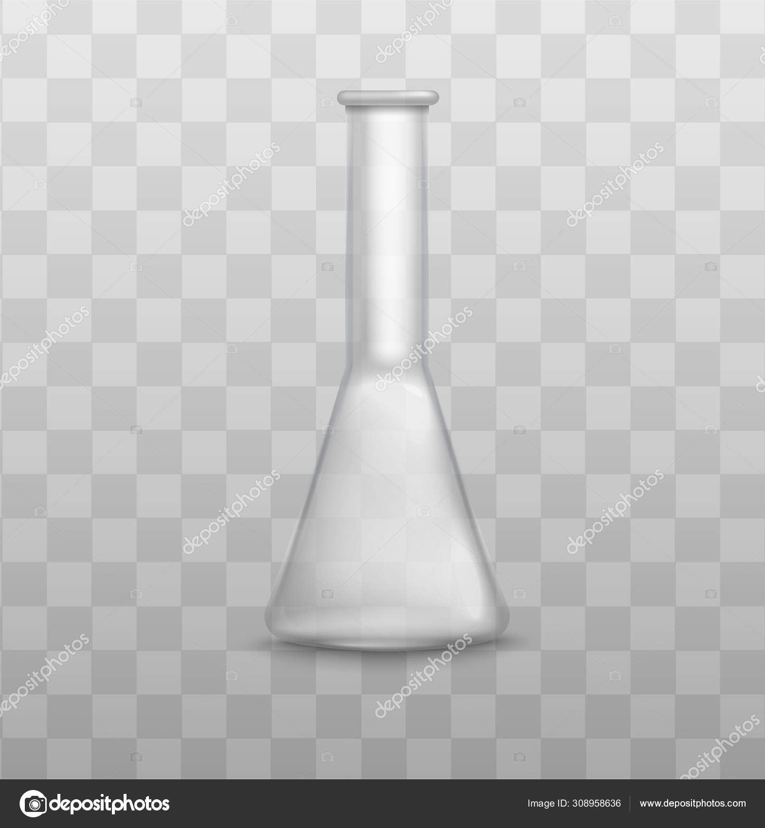 Realistic empty glass beaker with triangle bottom shape Stock Vector by ...