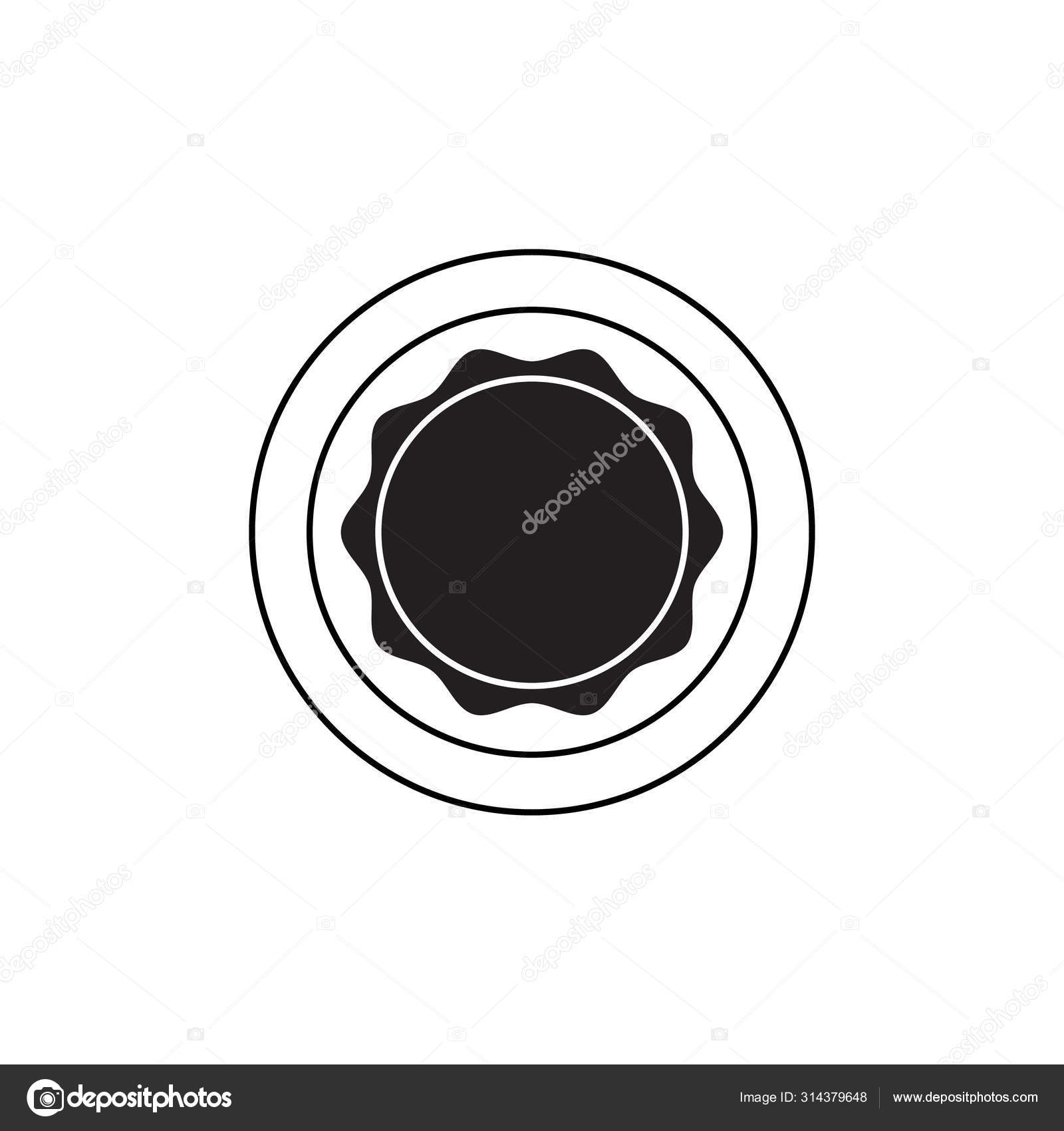 Letter stamp circle badge icon isolated on white background Stock ...