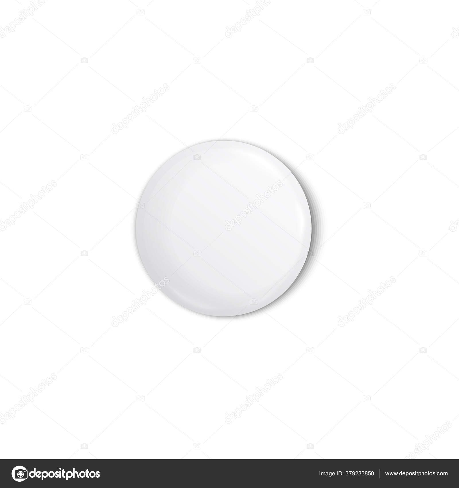 Circle blank pin button or round badge realistic vector illustration ...
