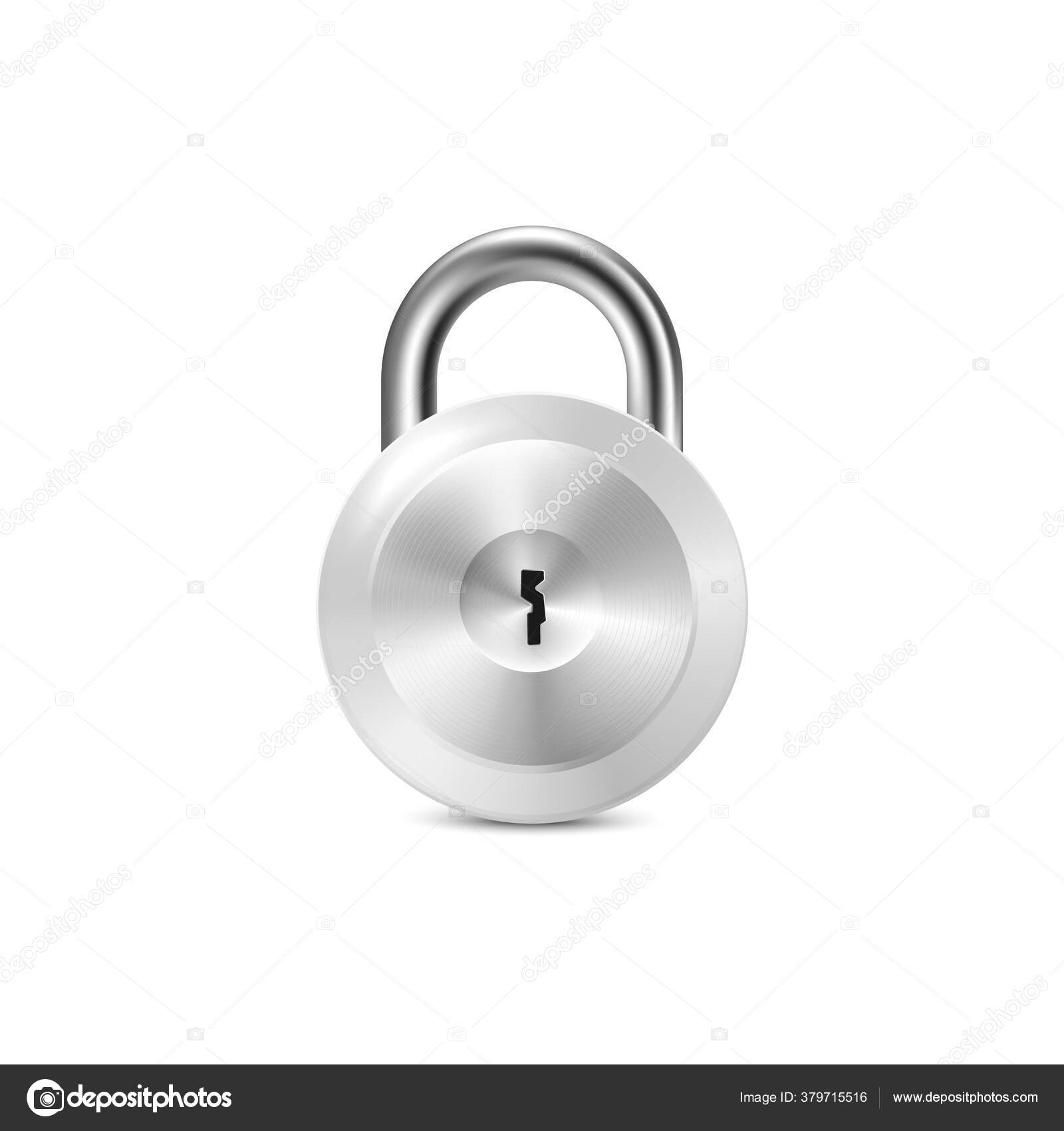 Realistic round metal door lock with black keyhole Stock Vector Image ...
