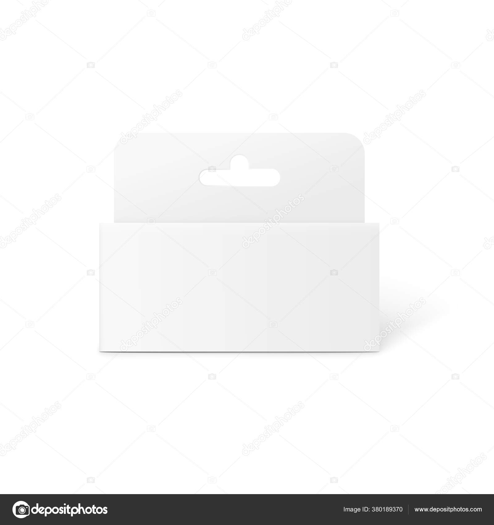 Leere weiße Box Tab Package Attrappe von vorne Stock-Vektorbild von ...