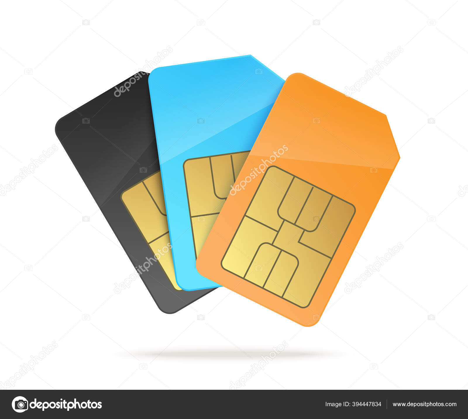 Mobile phone sim cards or chips template realistic vector illustration ...
