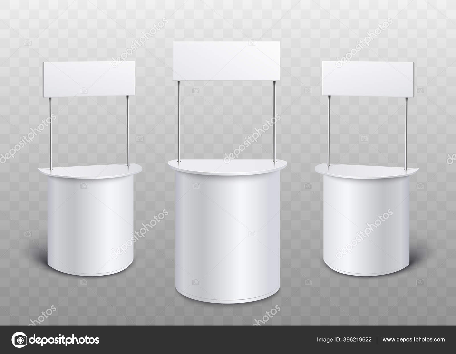 Conjunto de stand promocional blanco en blanco - maqueta realista de ...