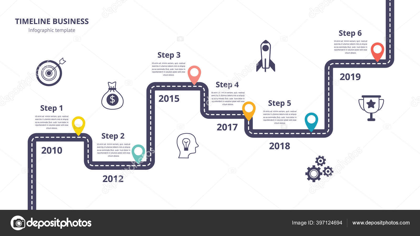 Infographic Business Timeline Template Vector Illu