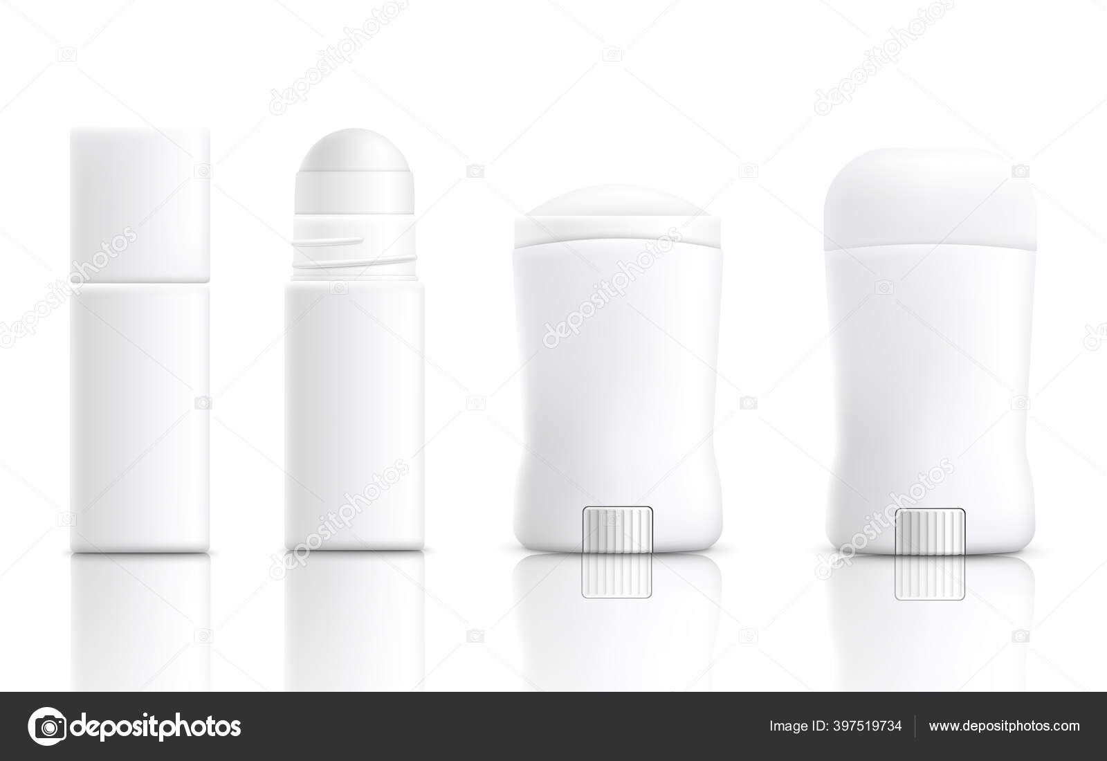 Different deodorant bottles mockups realistic vector illustration ...