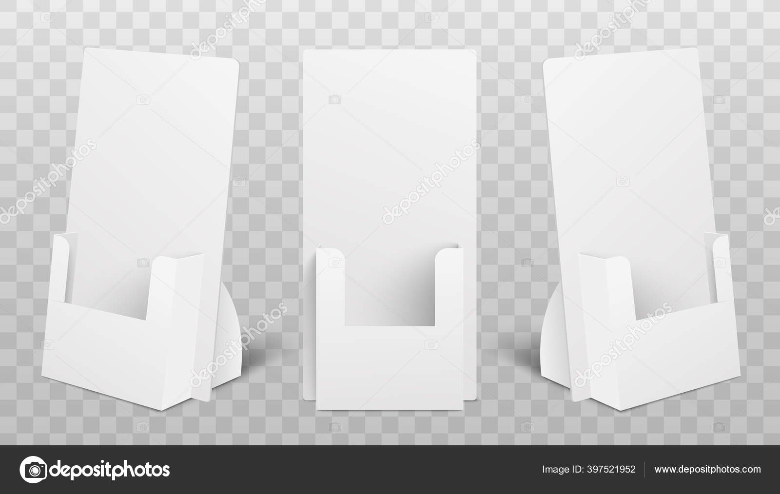 Set of holder boxes for POS POI realistic mockup vector illustration ...