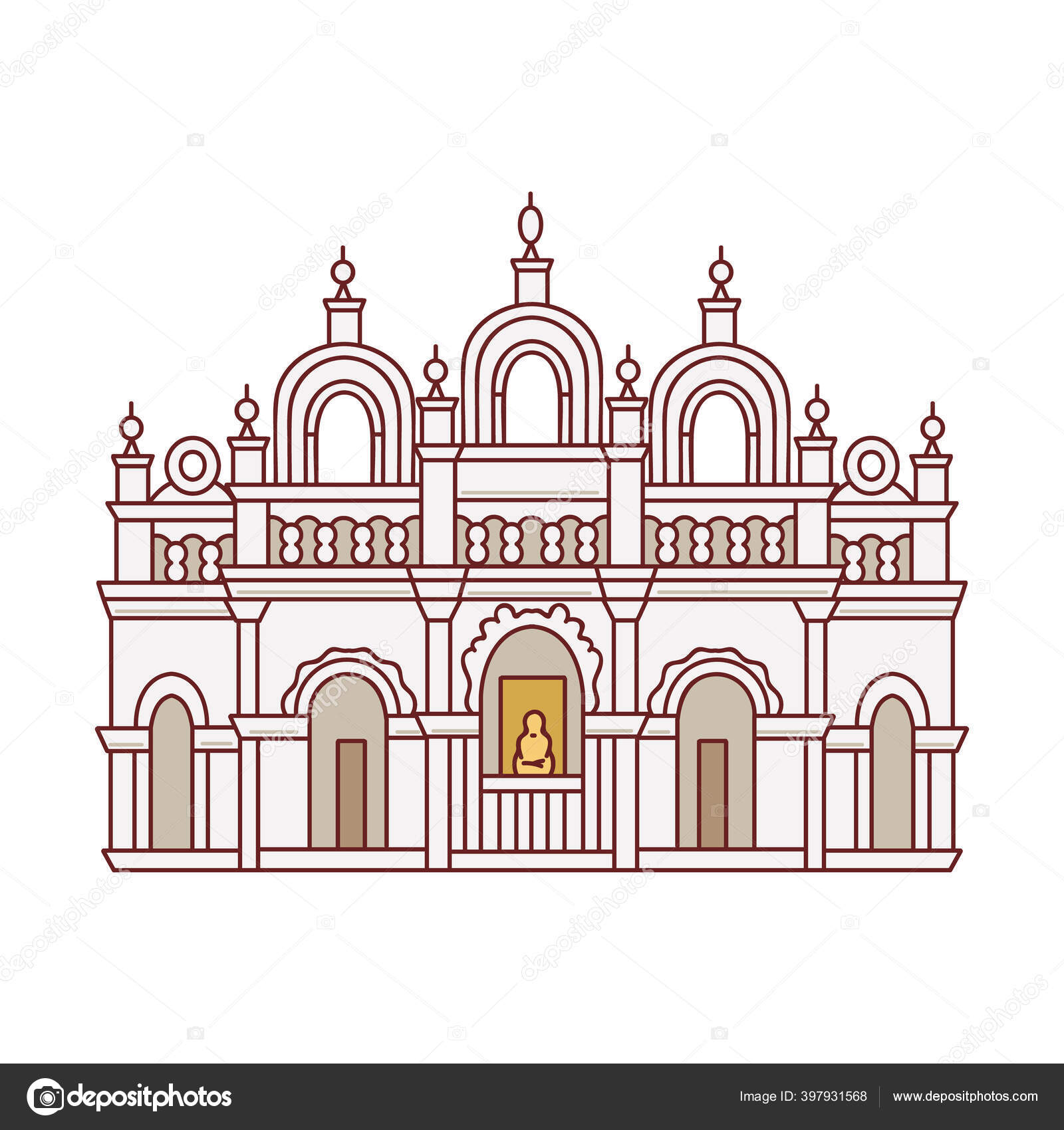 Templo budista do Sri Lanka desenho animado ícone vetor ilustração ...