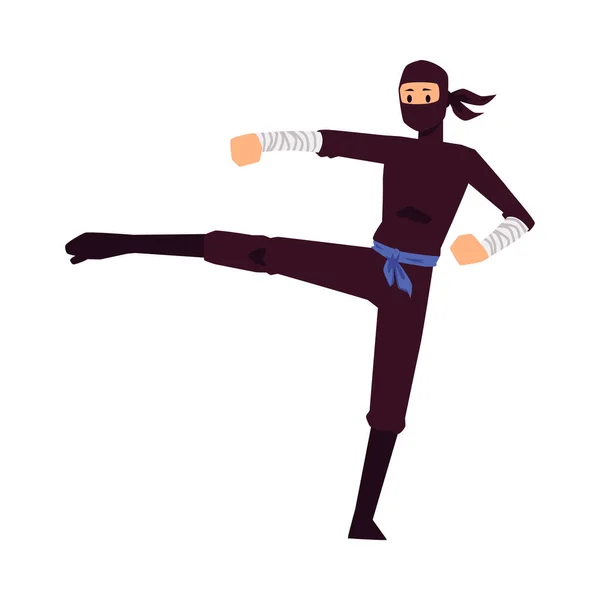 Conjunto de caracteres asesinos Ninja japoneses, ilustración vectorial ...