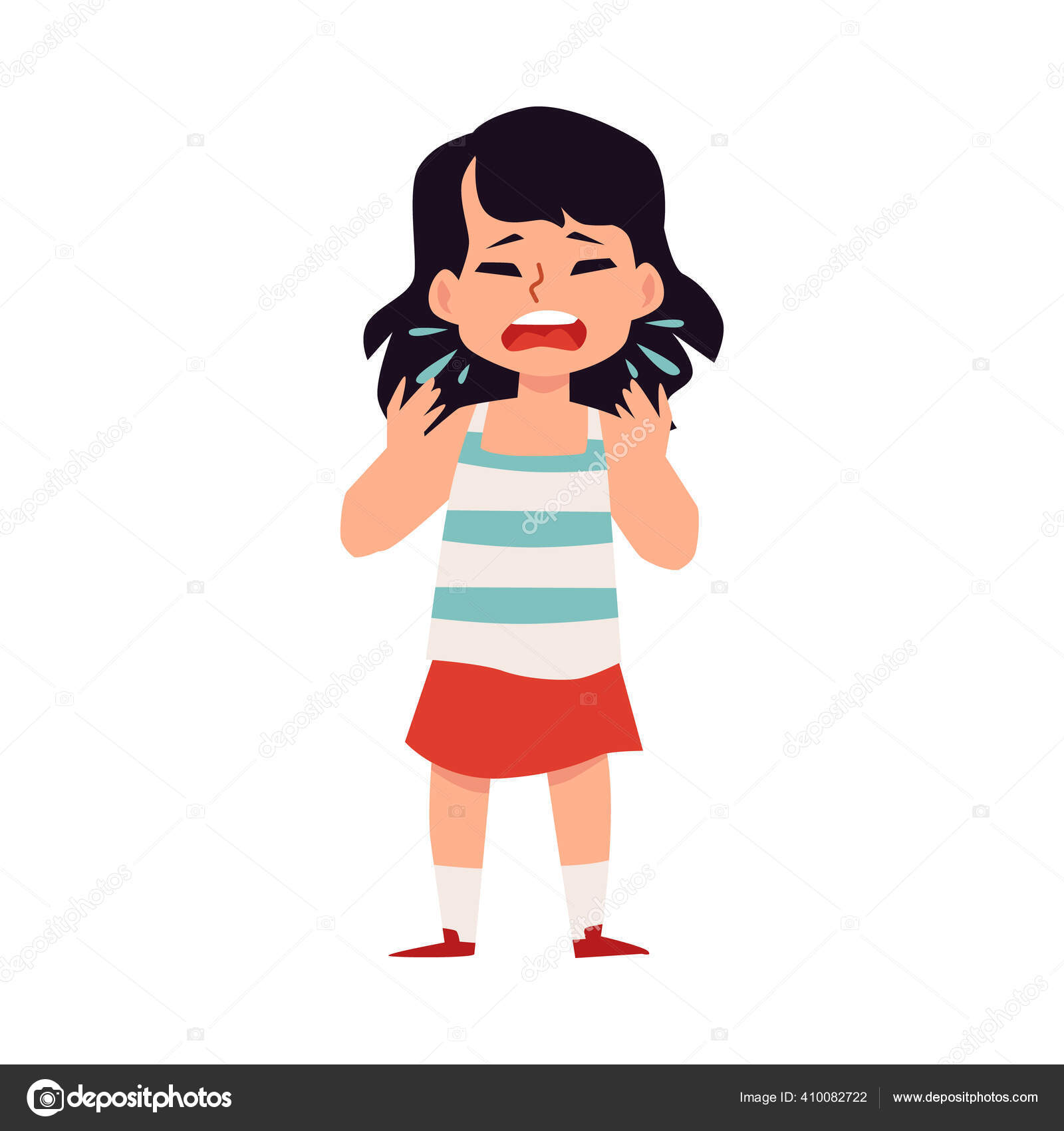 Griep Cartoon Meisje