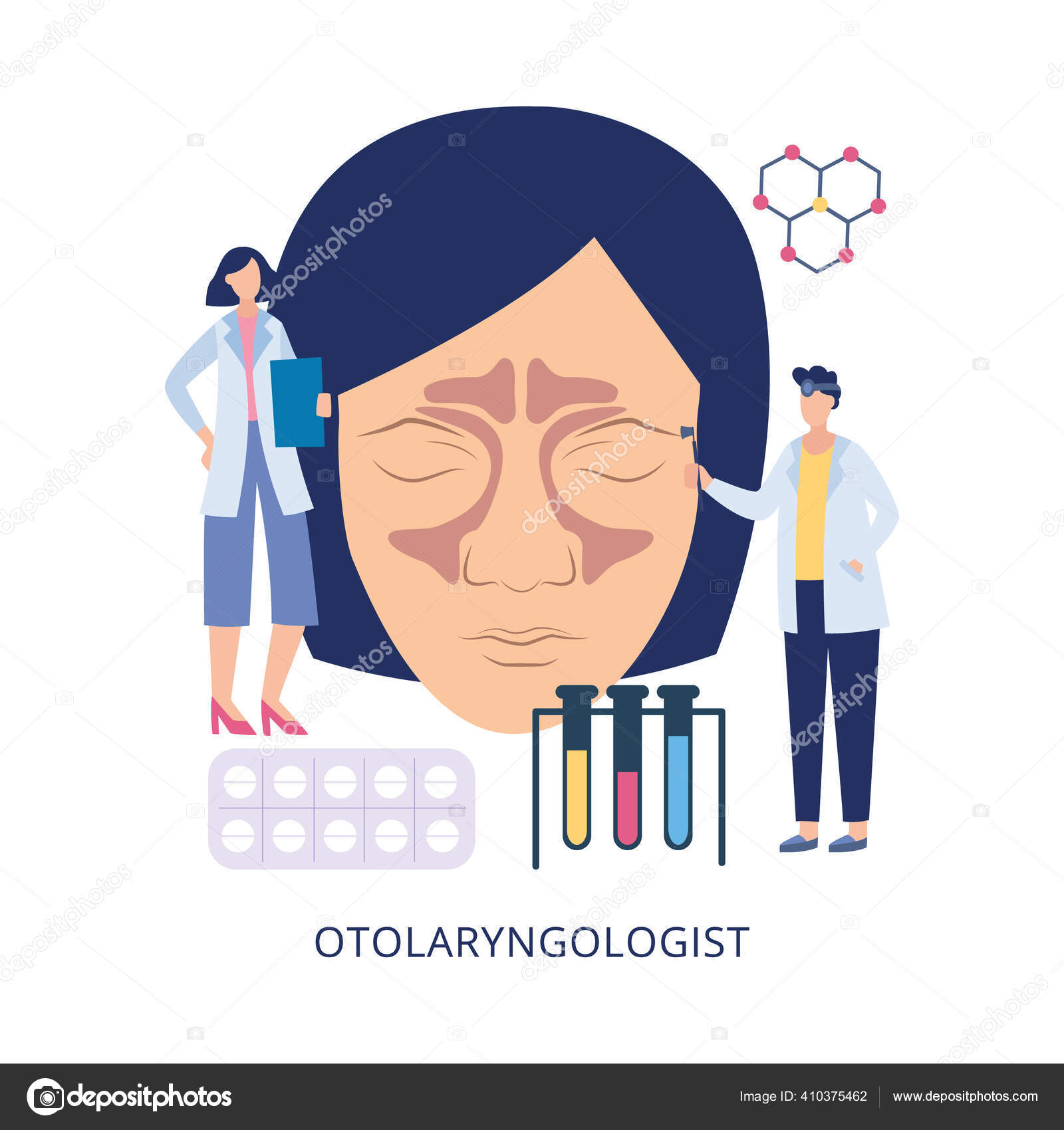 Otolaryngologist medical examination banner flat vector illustration isolated. Stock Vector by ...