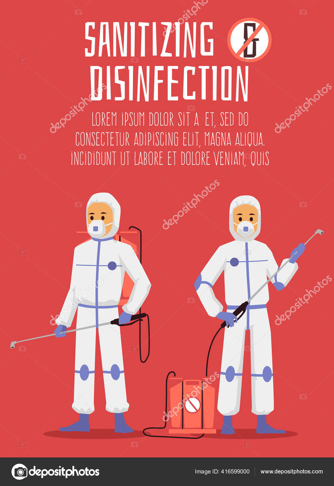 Sanitizing and virus disinfection service poster template with people ...
